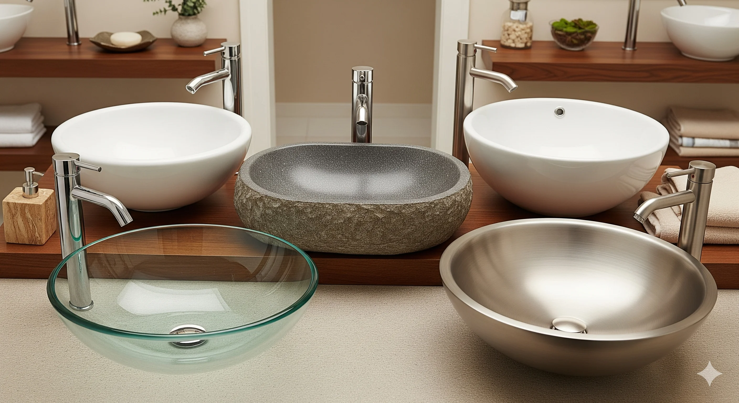 Different Types of Vessel Sinks: Shapes and Materials